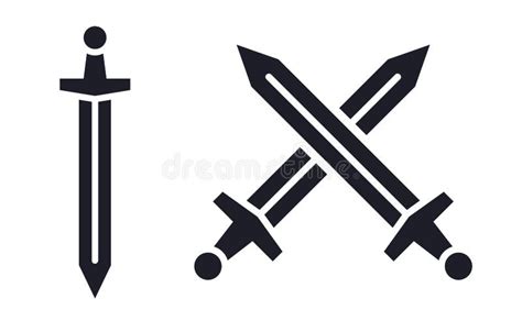 Sword Symbol Short Sword Icon Stock Vector Illustration Of Sword Weapon 261464938