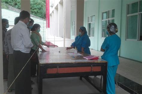 မင်းတပ်ခရိုင် ပြည်သူ့ဆေးရုံရှိ ကန့်သတ်စောင့်ကြည့်ထားသည့်နေရာ Quarantine Center မှ စောင့်ကြည့