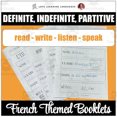 French Definite Indefinite Partitive Articles Read Write Listen