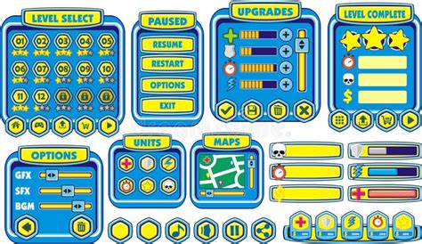 Game Gui 15 Stock Vector Illustration Of Build Play 65892926