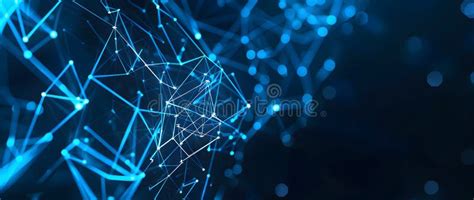 Abstract Blue Glowing Low Poly Network Background Stock Illustration Illustration Of