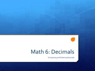 Lesson Comparing And Ordering Decimals PPT