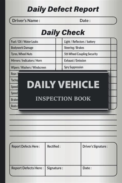 Daily Vehicle Inspection Book Daily Vehicle Checklist Logbook Hgv Daily Desertcart Morocco