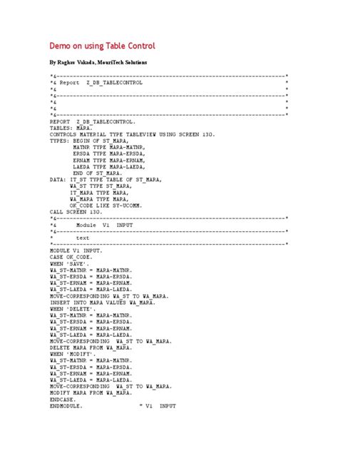 bdc demo on using table control pdf computing computer programming