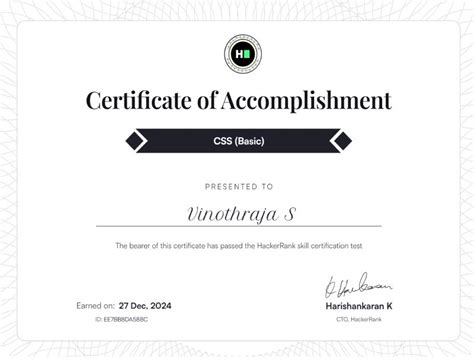 Vinothraja S On Linkedin Css Hackerrank Webdevelopment