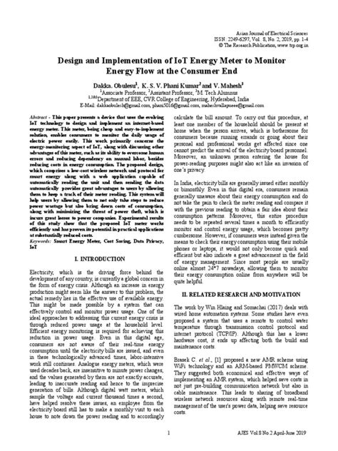 design and implementation of electricity meter based on iot pdf