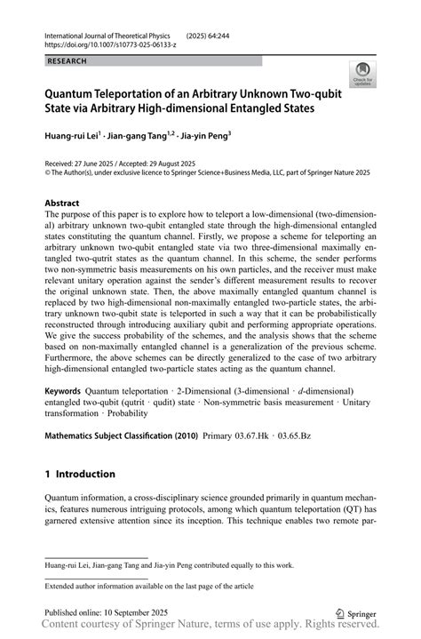 Quantum Teleportation Of An Arbitrary Unknown Two Qubit State Via Arbitrary High Dimensional