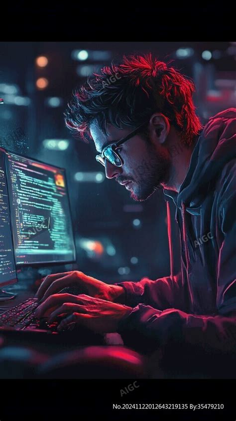 Ai创作图合成炫酷风格 赛博朋克潮流人物 科幻题材插画 科技感插画 赛博朋克图片 It程序员 科幻插画风 赛博朋克装饰画 科技h5头图 极客程序员 前端程序员 程序员生活 人物编程插画 科技感