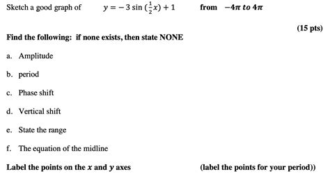 Solved Sketch A Good Graph Of Y Sin X From Nt To Chegg Com