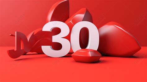 빨간색 배경에 30 할인이 적용된 여름 세일 3d 렌더링된 텍스트 태그 배경 빨간색 배경 30 배경 이미지 Hd 태그