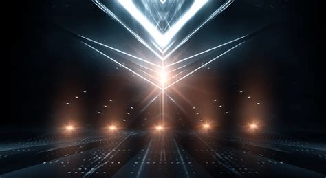 광선과 선이 있는 추상적인 현대적 배경 기하학적 패턴이 있는 어두운 빈 장면입니다 황금 빛과 밤 추상적 인 파란색 배경 네온 빛 3d 렌더 0명에 대한 스톡 사진 및 기타