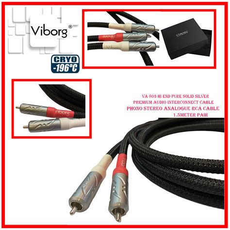 Viborg Va803 High End Rca Cable Pure Solid Silver Premium Hifi Audio Interconnect Cable 1