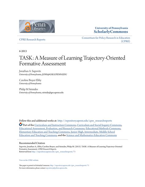 Pdf Task A Measure Of Learning Trajectory Oriented Formative Assessment