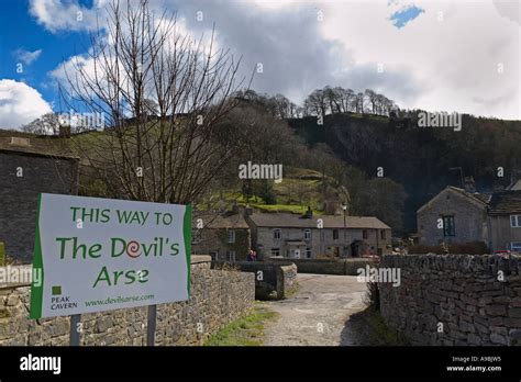 The Devils Arse Sign To Peak Cavern In Castleton Derbyshire Great