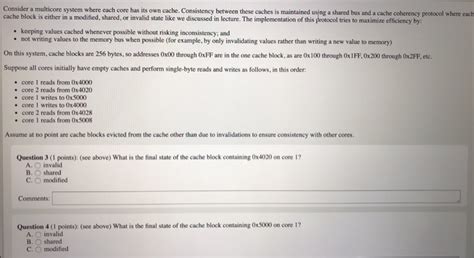 Solved Consider A Multicore System Where Each Core Has Its