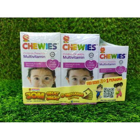 Chewies Multivitamin Plus Lysine Chewable Tablets Value Pack Shopee Malaysia