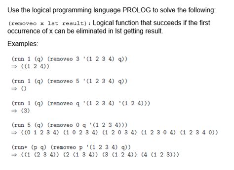 Solved Use The Logical Programming Language Prolog To Solve