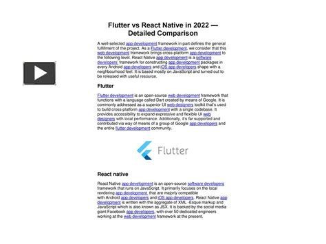 Ppt Flutter Vs React Native In 2022 — Detailed Comparison Powerpoint