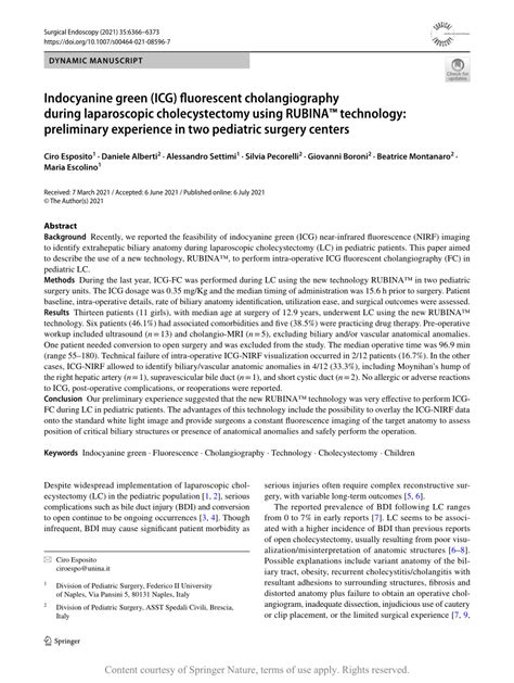Pdf Indocyanine Green Icg Fluorescent Cholangiography During Laparoscopic Cholecystectomy