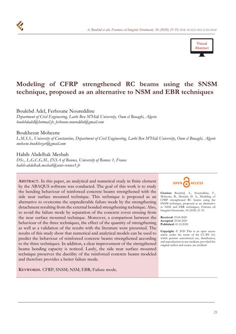 pdf modeling of cfrp strengthened rc beams using the snsm technique