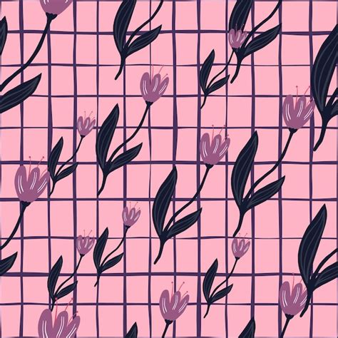 Premium Vector Abstract Vintage Tulip Seamless Pattern