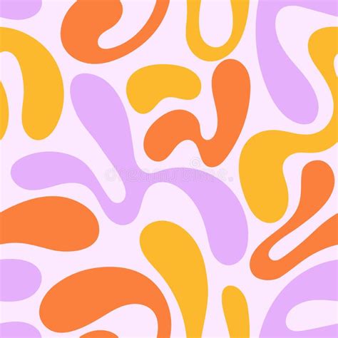 Seamless Pattern With Organic Shapes Background In Minimalist Boho Style Stock Illustration