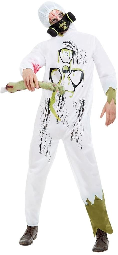 Mens Halloween Fancy Dress Biohazard Suit Costume