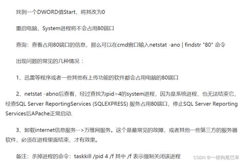 【nginx80端口被占用】80端口被system占用如何解决 system占用80端口怎么关闭 csdn博客