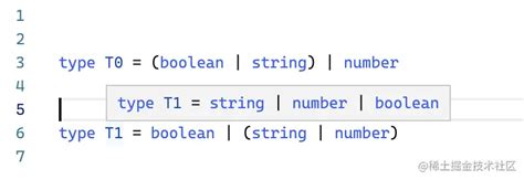 详解 Ts 中的联合类型联合类型由一组有序的成员类型构成，联合类型表示类型可以为若干类型之一，等同于运算符 ``，类 掘金
