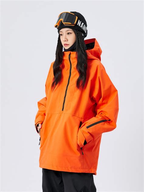 Nandn 3l Shield Lite Half Zip Shell Jacket Best Unisex Snowboarding