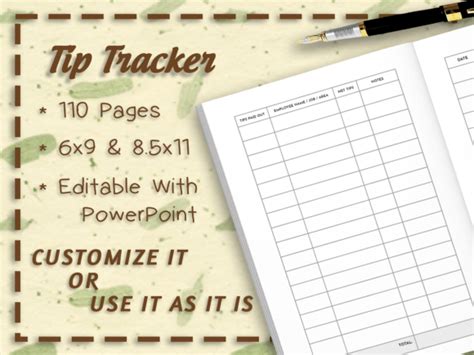 Tip Tracker Interior 110 Pages Graphic By Thedigitalaxolotl · Creative Fabrica