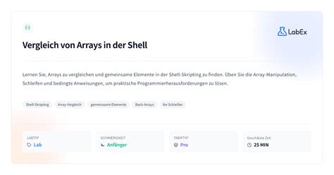 Shell Array Vergleich Und Erkennung Gemeinsamer Elemente Labex
