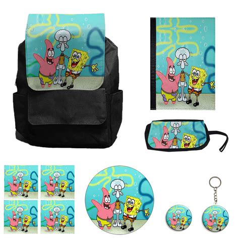 قیمت و خرید کوله پشتی مدل باب اسفنجی به همراه کلاسور و جامدادی و زیر