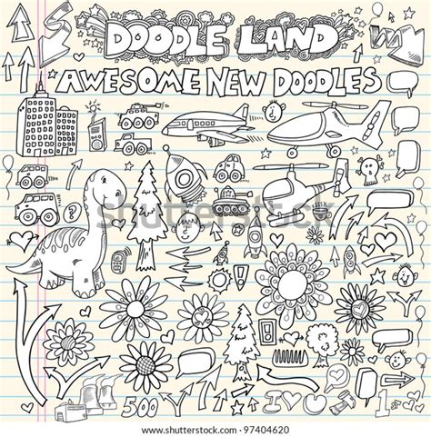 Notebook Doodle Design Elements Mega Vector Stock Vector Royalty Free Shutterstock