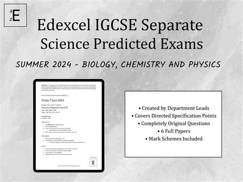 Summer 2024 IGCSE Science Separate Award Predicted Exams Biology