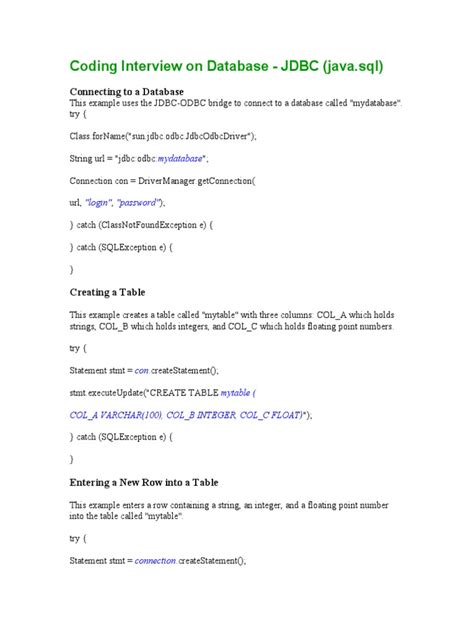 Coding Interview On Database Pdf Parameter Computer Programming