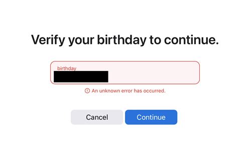 An Unknown Has Error Occurred When I Try Apple Community