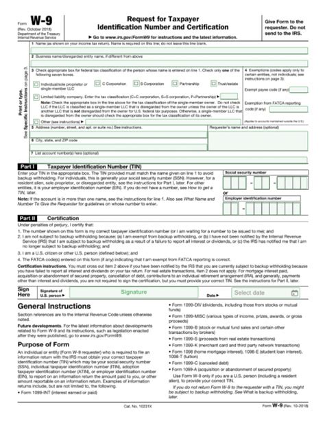 Formato W9 Para Imprimir