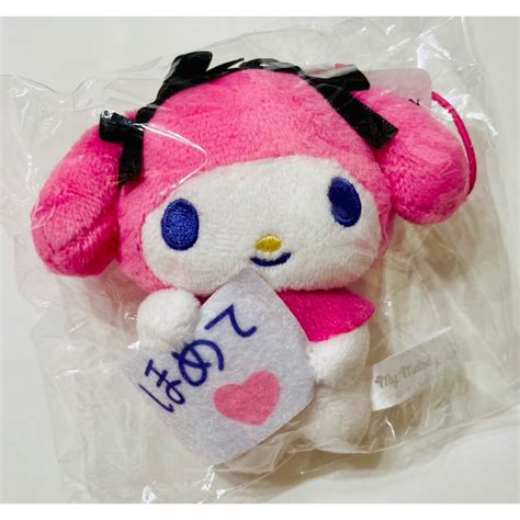 奶油點心兔：日本景品，melody美樂蒂應援系列ほめて標語造型吊飾娃娃，粉色 蝦皮購物