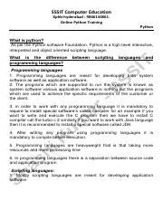 Understanding Python Programming Vs Scripting Languages Course Hero