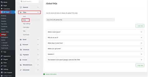 how to add faqs for trips with wp travel