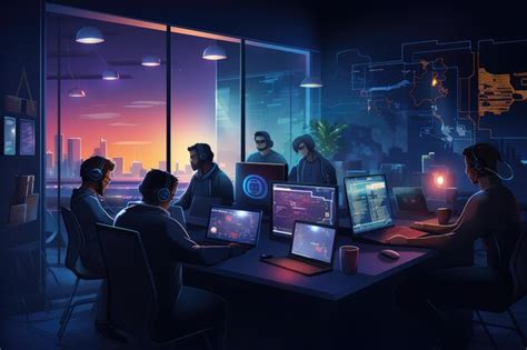 premium ai image a scene showcasing a team of software developers coding