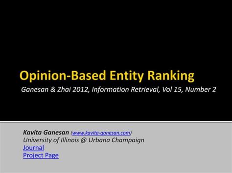 Opinion Based Entity Ranking Pptx