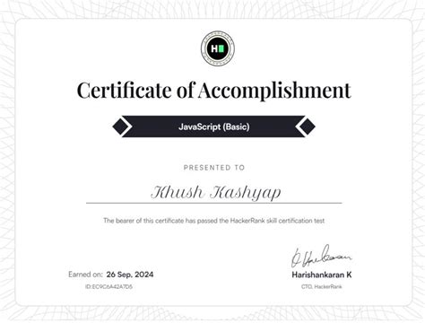 Completed Javascript Basic With Hackerrank Khush Kumar Kashyap Posted On The Topic Linkedin