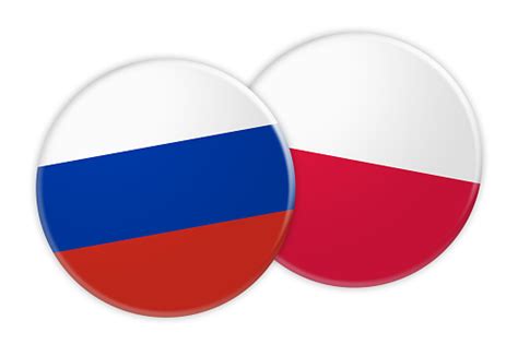뉴스 개념 러시아 국기에 폴란드 플래그 단추 백색 배경에 3d 그림 3차원 형태에 대한 스톡 벡터 아트 및 기타 이미지 3차원 형태 개념 경기 스포츠 Istock