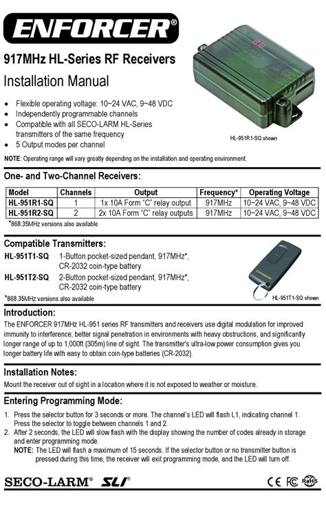 Seco Larm Enforcer Hl Series Installation Manual Pdf Download Manualslib