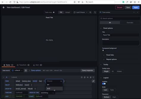 Create Graph For Physical Memory Using Grafana InfluxDB