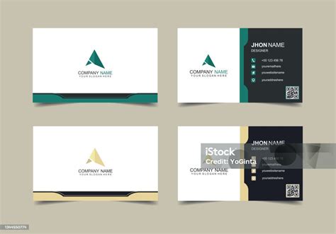 현대 창의적이고 깨끗한 명함 템플릿 이름 카드입니다 양면 카드 수평 명함 개념에 대한 스톡 벡터 아트 및 기타 이미지 개념 개념과 주제 검은색 Istock