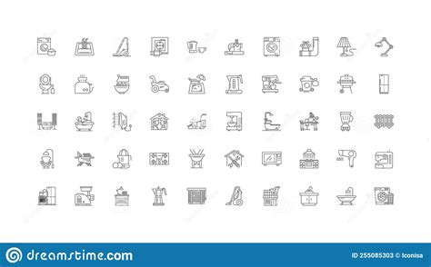 Homeware Ideas Linear Icons Line Signs Set Vector Collection Stock Vector Illustration Of
