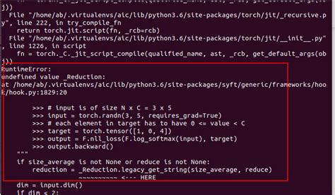 Python Pysyft Torrchjit Script Runtimeerror Undefined Value